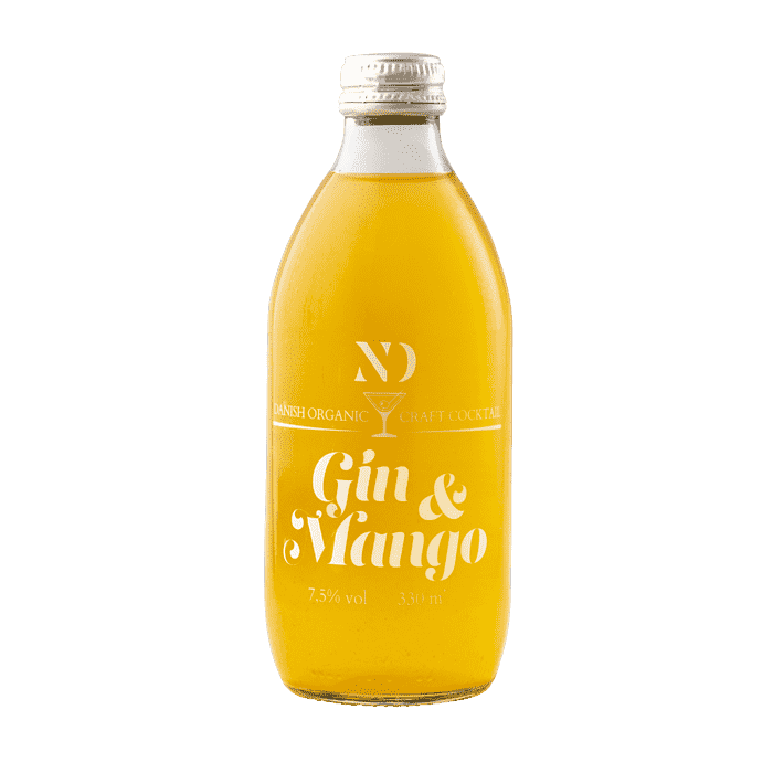 Økologisk færdigblandet cocktail med gin og mango | Køb online ...