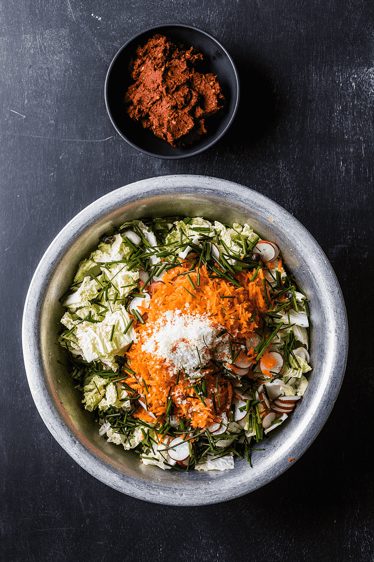 Kimchi-pasta - opskrift fra Aarstiderne